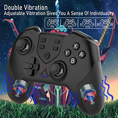 TERIOS Wireless Pro Controller Compatible with Nintendo Switch,Switch Lite - Premium Joypad for Video Games - 3 Levels of Turbo Speed - Adjustable Vibration Intensity - 800mAh Battery (Dark Black)