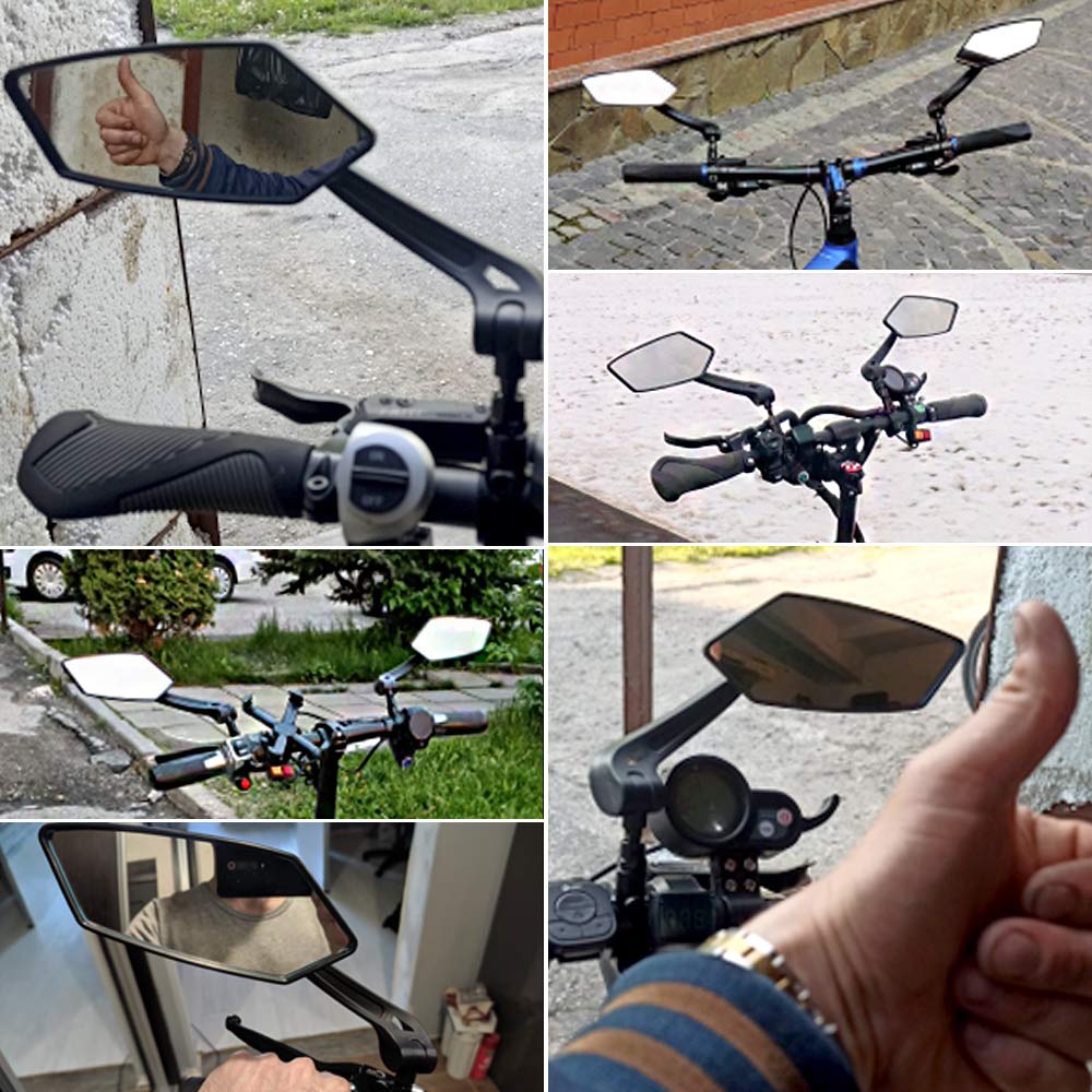 RBRL New bike mirror Blast-resistant Adjustable Bike Rearview Mirror with Large Lens,MTB Bicycle Mirrors for Handlebars (Left side)