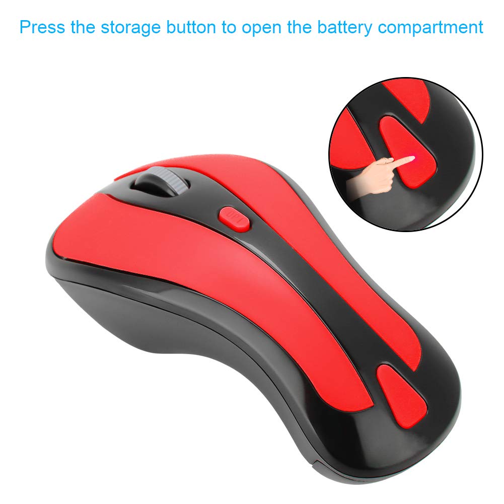 Zerone Wireless Gyroscopic Mouse Gyration Air Mouse, 2.4G Gyro Wireless Mouse Maximum 1600 DPI Optical Mice Gaming Mouse with USB Nano Receiver for PC Laptop Smart TV/Box(Red+Black) (Reed) (Renewed)