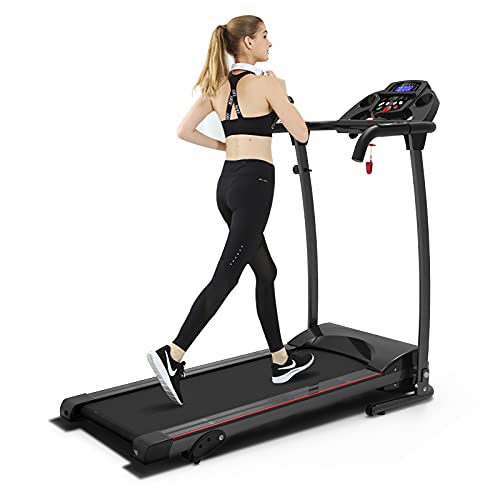 SHAREWIN Folding Treadmills with 3-Level Manual Incline for Home and Office, Fitness Jogging Walking 220 LBS Running Machine with LCD - Mobile Phone Holder - 12 Preset or Adjustable Programs