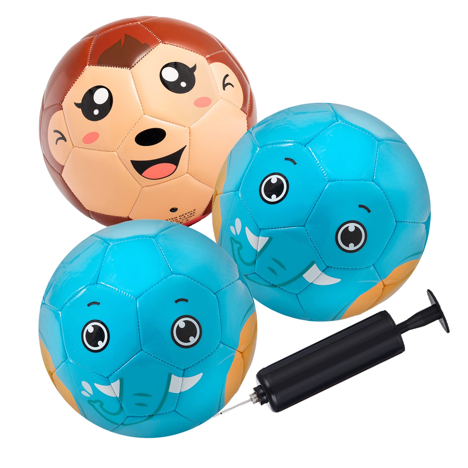 YANYODO Kid's Soccer Ball Mini Ball for Kids,Toddlers and Babies Soft Touch Balls Size 1.5 Shipped Deflated 3 Pcs/Set