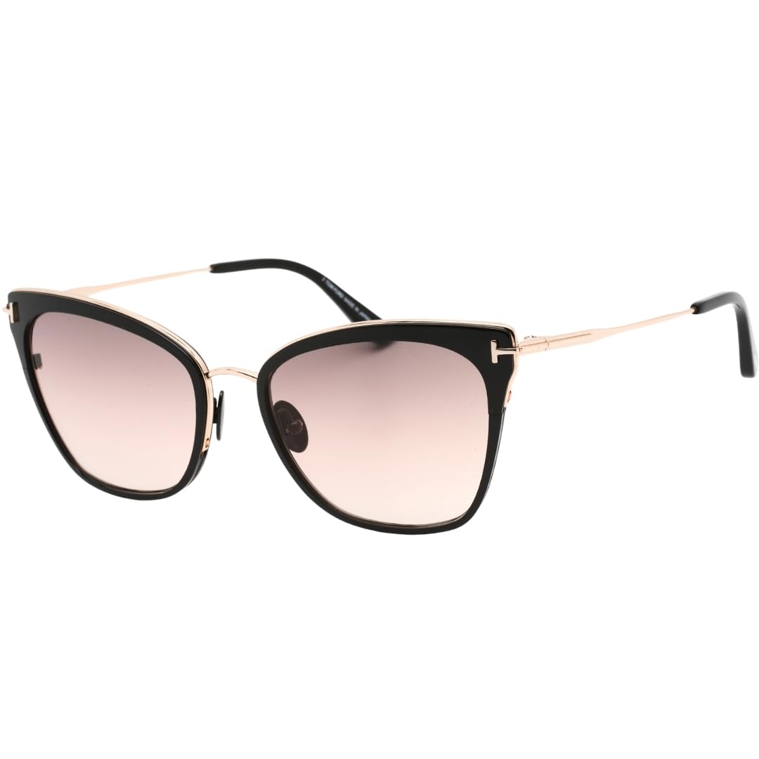 Sunglasses Tom Ford FT 0843 Faryn 01B Shiny Black Front W. Rose Gold/Grad. Smo