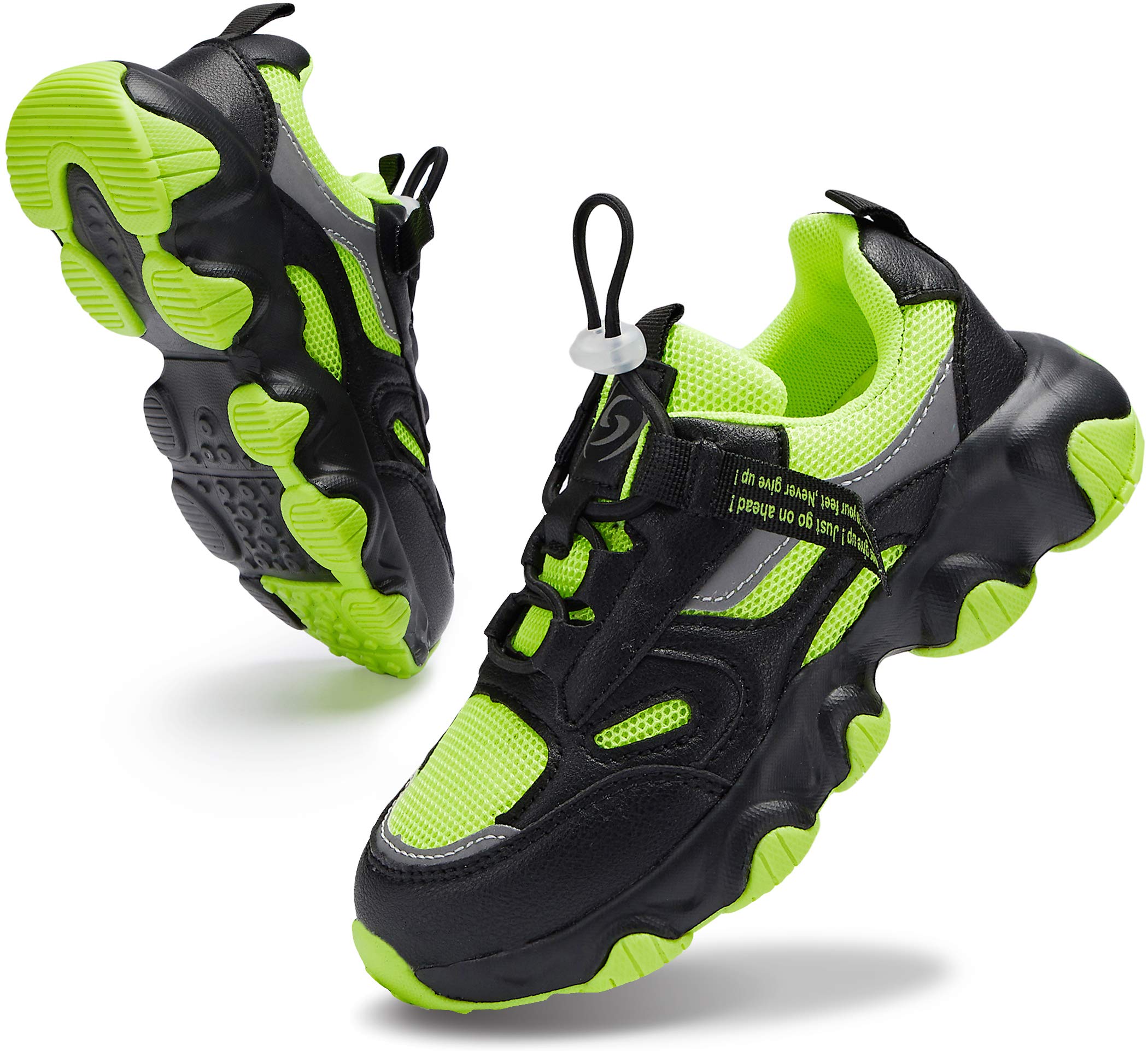 Santiro Toddler Boy Running Shoes Lightweight No Lace Kids Casual Sneaker Black Size 10