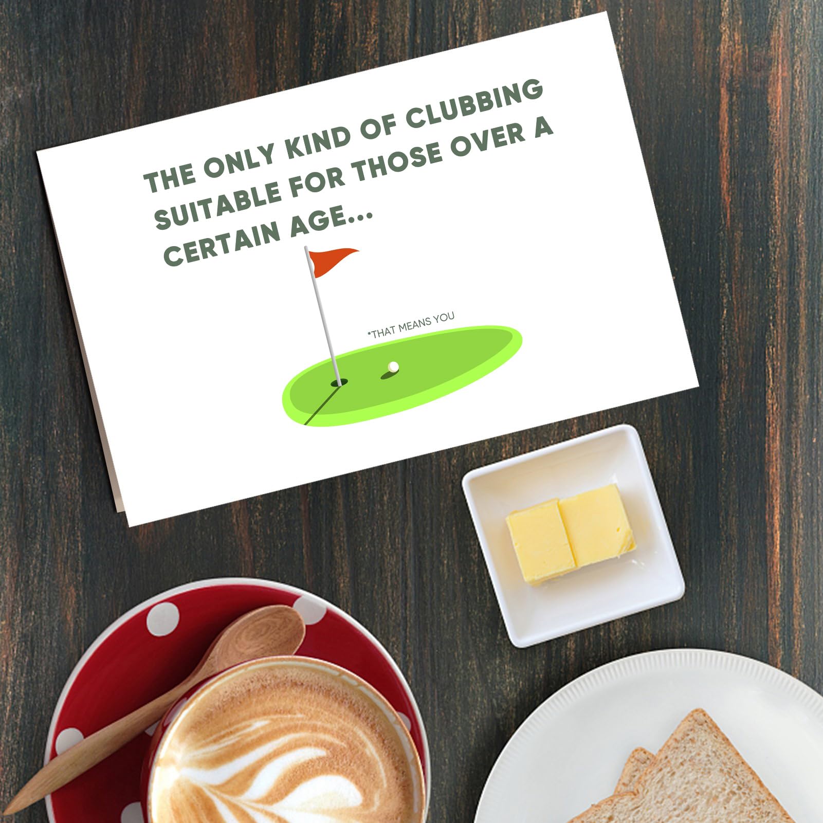 Qiliji Funny Golf Birthday Card for Husband Dad Granddad, Happy Birthday Card for Aged Golfers, Clubbing Suitable For Those Over A Certain Age