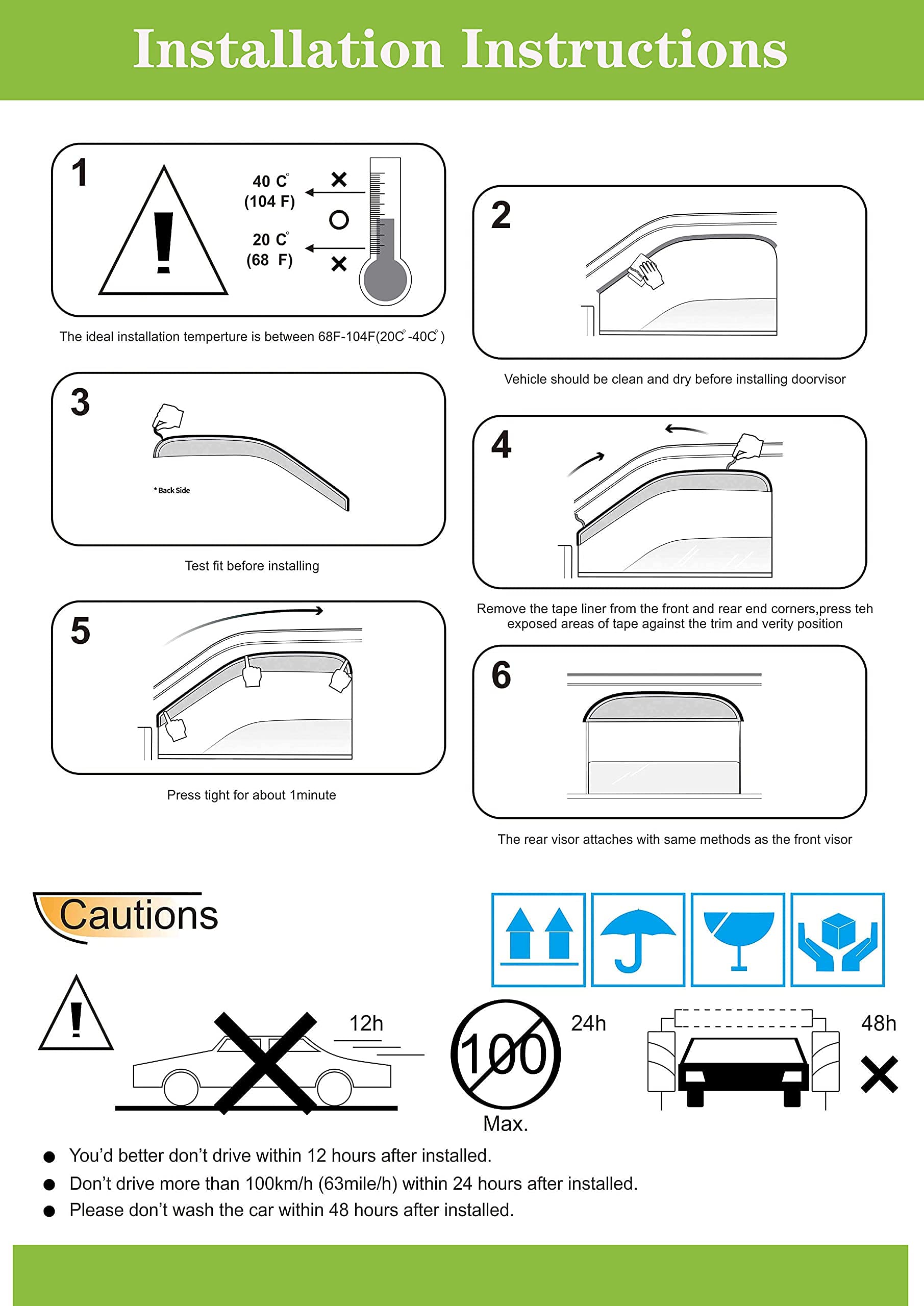 Side Window Visors Window Shade Rain Guards Vent Deflectors Fit Ford F150 1997-2003, F250 Light Duty Super Cab 1997-1999, 4PCS 94808