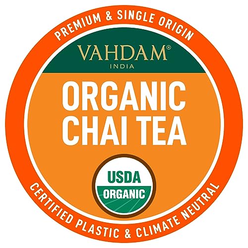 VAHDAM, Organic Original Masala Chai Tea K Cup (18 Pods) Caffeinated Rich Black Tea Pods | Keurig Compatible | BPA Free & Recyclable Pods | Single Serve Spiced Masala Chai Tea Pods