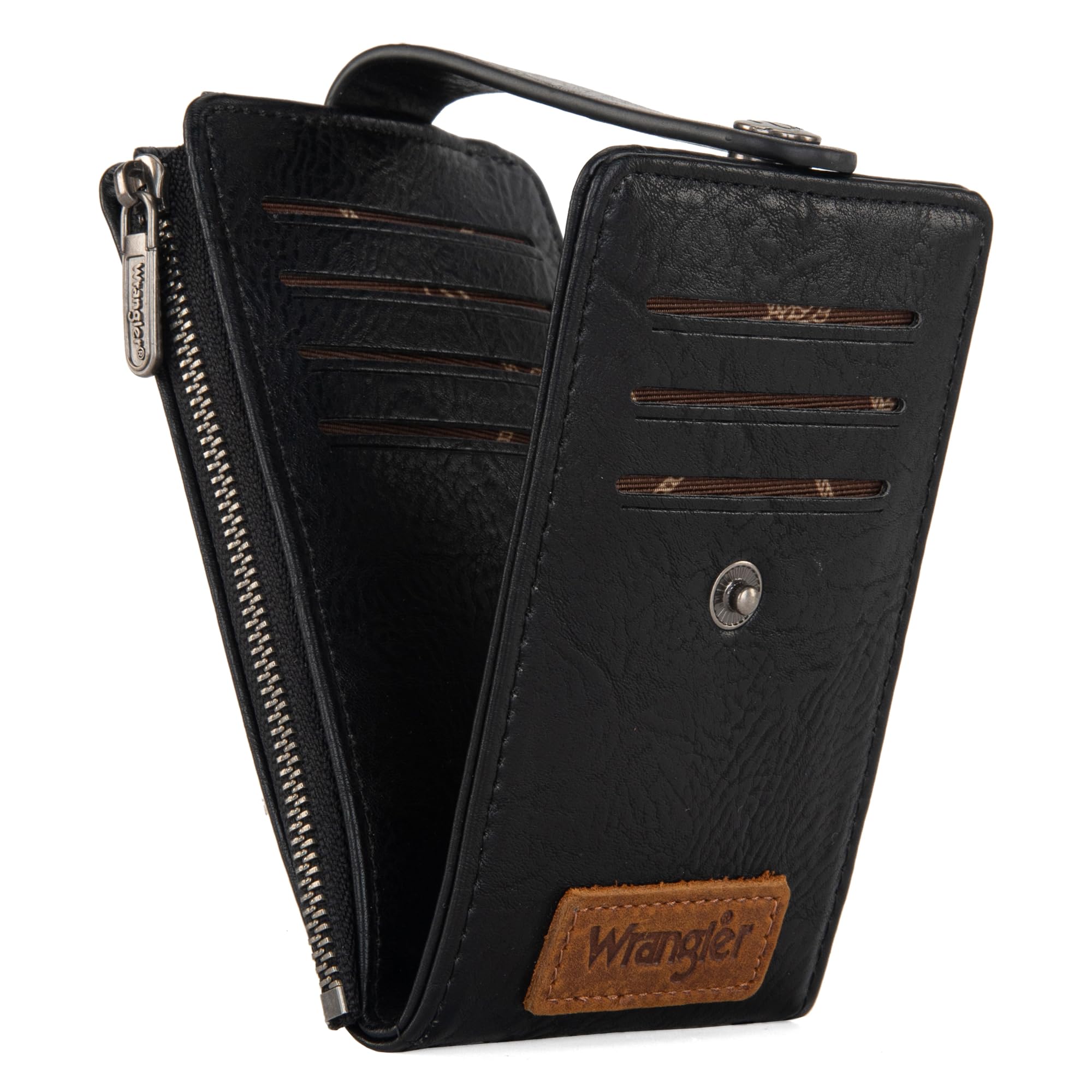 Wrangler Womens Bifold Wallet Vintage Multi Credit Card Holder for Women Slim Minimalist with Zipper Pocket Coin Purse