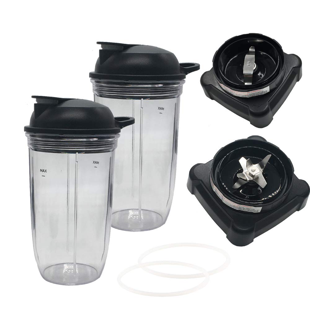 Replacement exractor blade and milling blade with 24oz cup with spout lid parts for Ninja Blender BL700 BL701 1200 Watt Replacement Power Motor base NJ600 /NJ600WN /NJ600C/NJ600CCO/NJ600RC/NJ600WMC