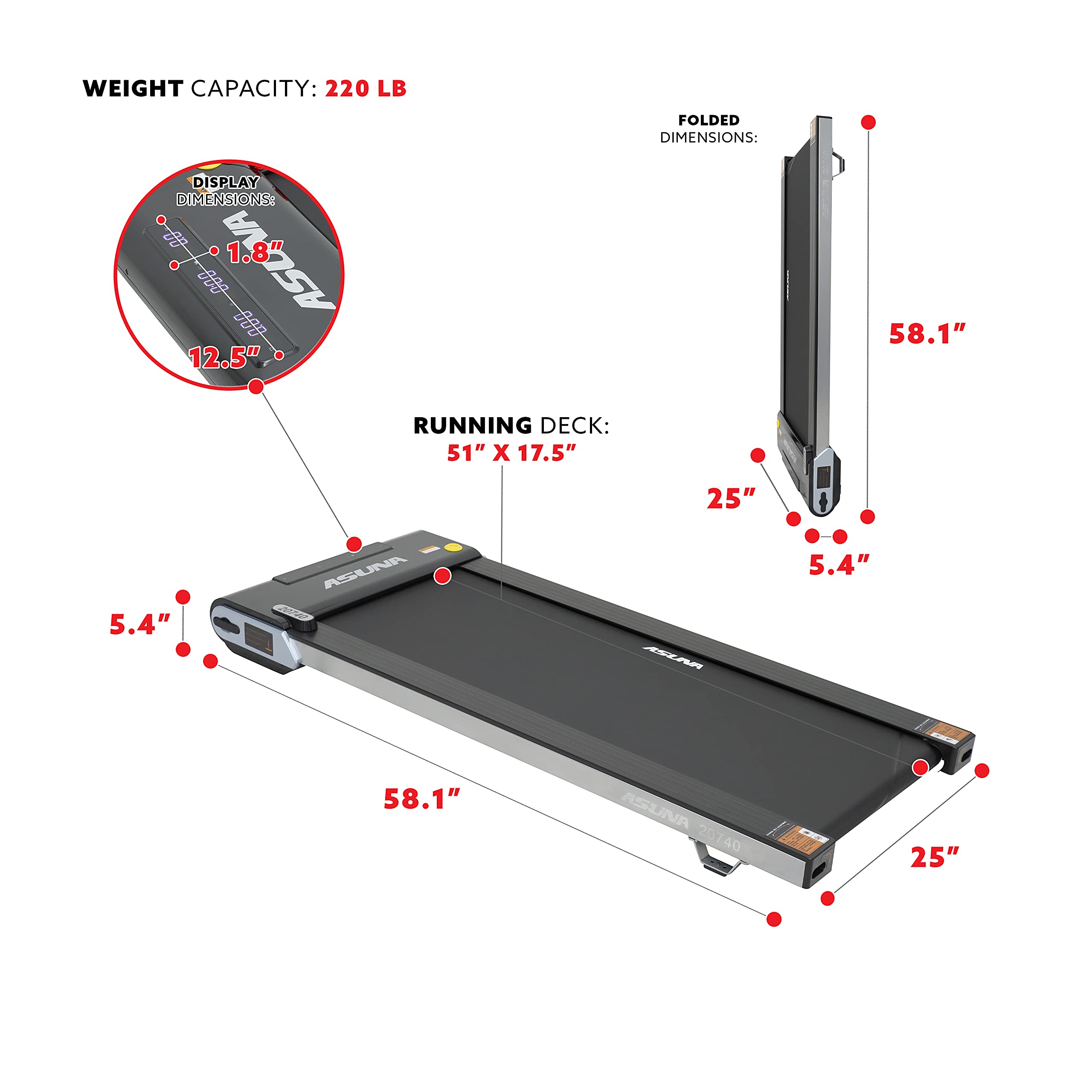 Sunny Health & Fitness Asuna 20740 TreadPad Slim Under Desk Treadmill