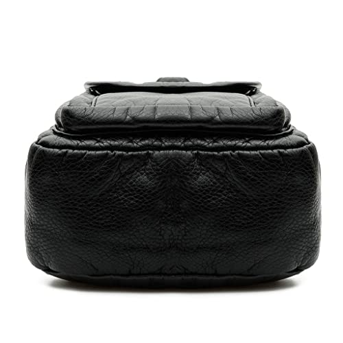 XJJZS Black Large Slouchy Soft Leather Women Handbag Braided Shoulder Tote Bag
