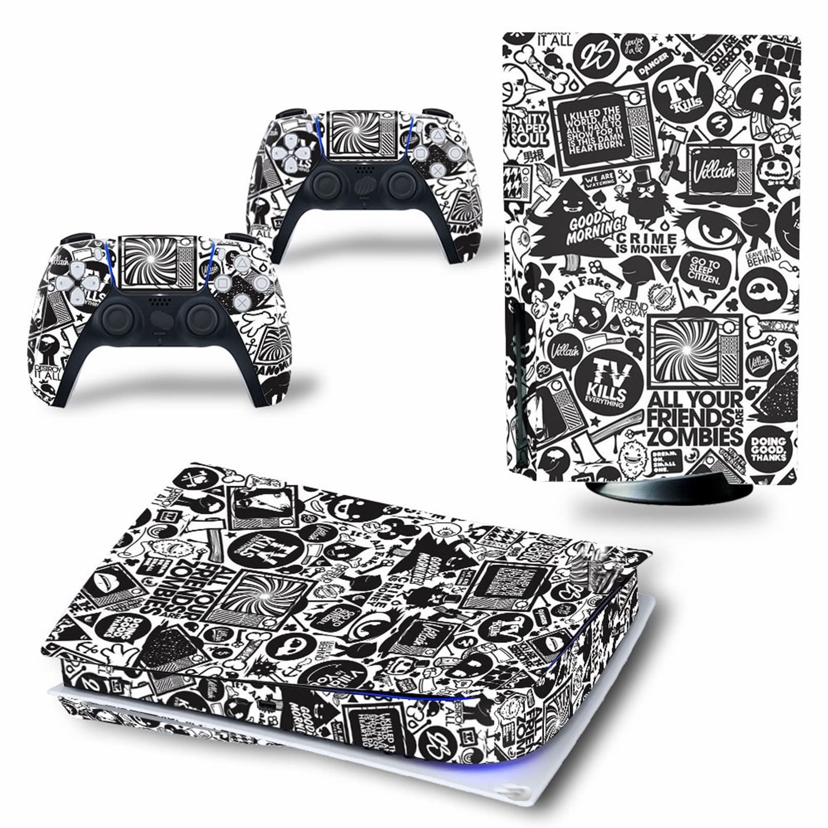 WREXIL LEEWEE for PS5 Skin Disc Edition & Digital Edition Console and Controller Vinyl Cover Skins Wraps Scratch Resistant, Compatible 18787 No Foaming (Size : Digital Edition)