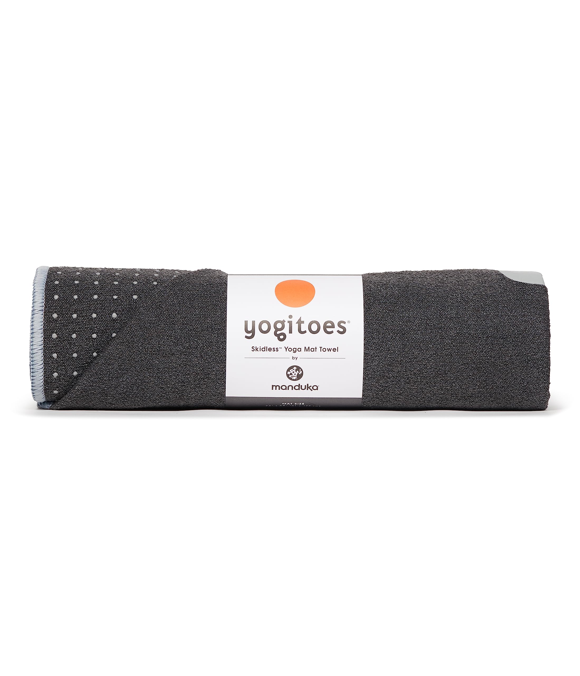 Yogitoes Yoga Mat Towel - Lightweight, Quick Drying Microfiber, Non Slip Skidless Technology, Use in Hot Yoga, Vinyasa and Power, 71 Inch (180cm), Grey