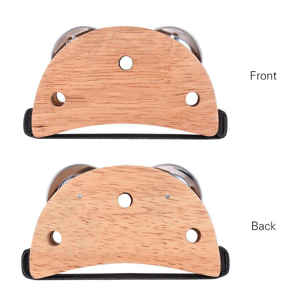 summina Elliptical Cajon Box Drum Accessory Foot Jingle Tambourine for Hand Percussion Instruments Burlywood