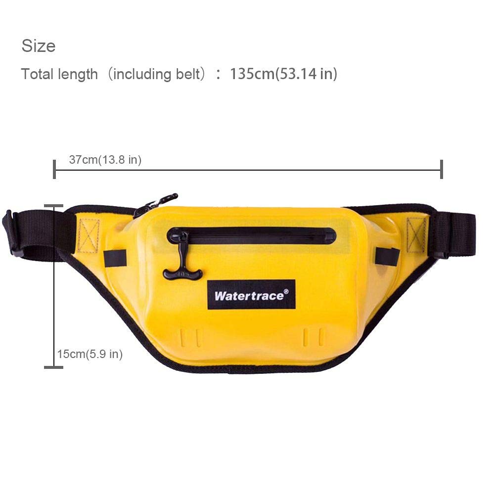 watertrace Waterproof Snorkeling Bag Waist Bag Canoe Kayaking Rafting Surfing Swimming Boating Storage Pack Paddle Board Waterproof Fanny Pack(Yellow)