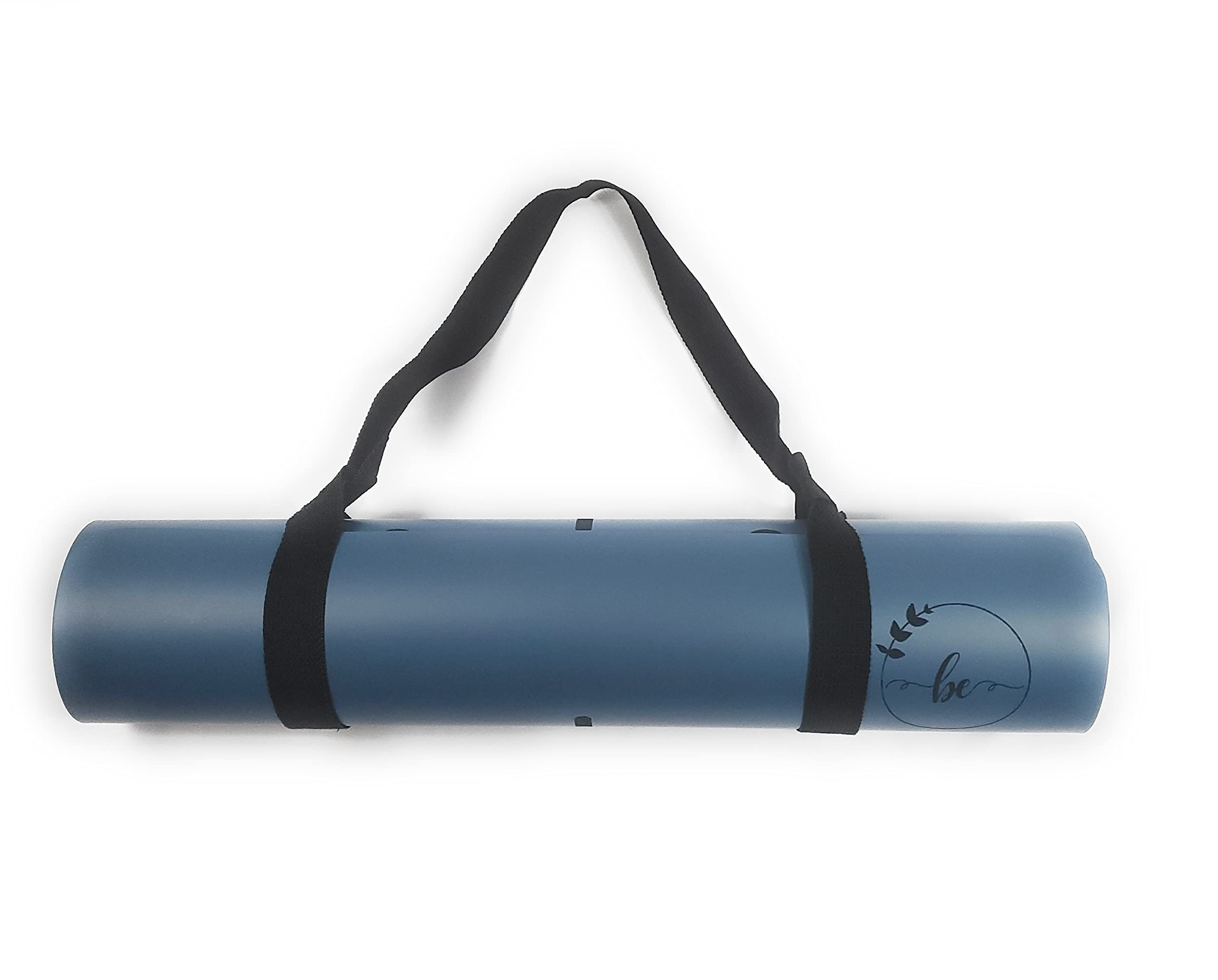 Yoga Mat 5mm Thick BE Premium Yoga Exercise Mat with Carry Strap, ARC Alignment Dry Grip Pro Technology - Moisture Wicking 100% Polyurethane Leather Top and Non-Slip Rubber Bottom for Hot Yoga,