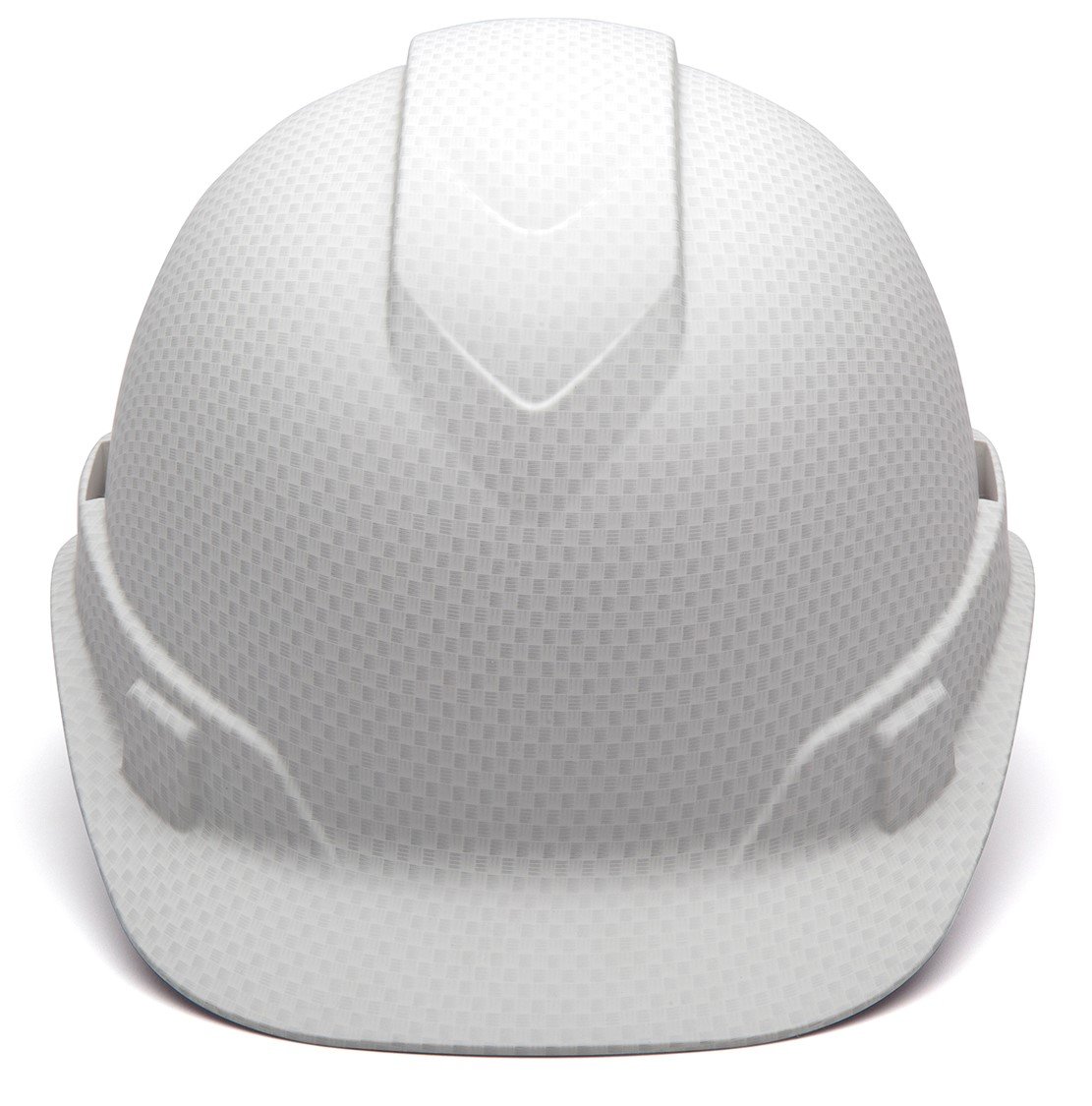 Pyramex Ridgeline Cap Style Hard Hat, 4-Point Ratchet Suspension, Matte White Graphite Pattern