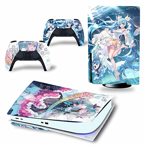 WREXIL LEEWEE for PS5 Skin Disc Edition & Digital Edition Console and Controller Vinyl Cover Skins Wraps Scratch Resistant, Compatible with for PS5 523302 No Foaming (Size : Disc Version)