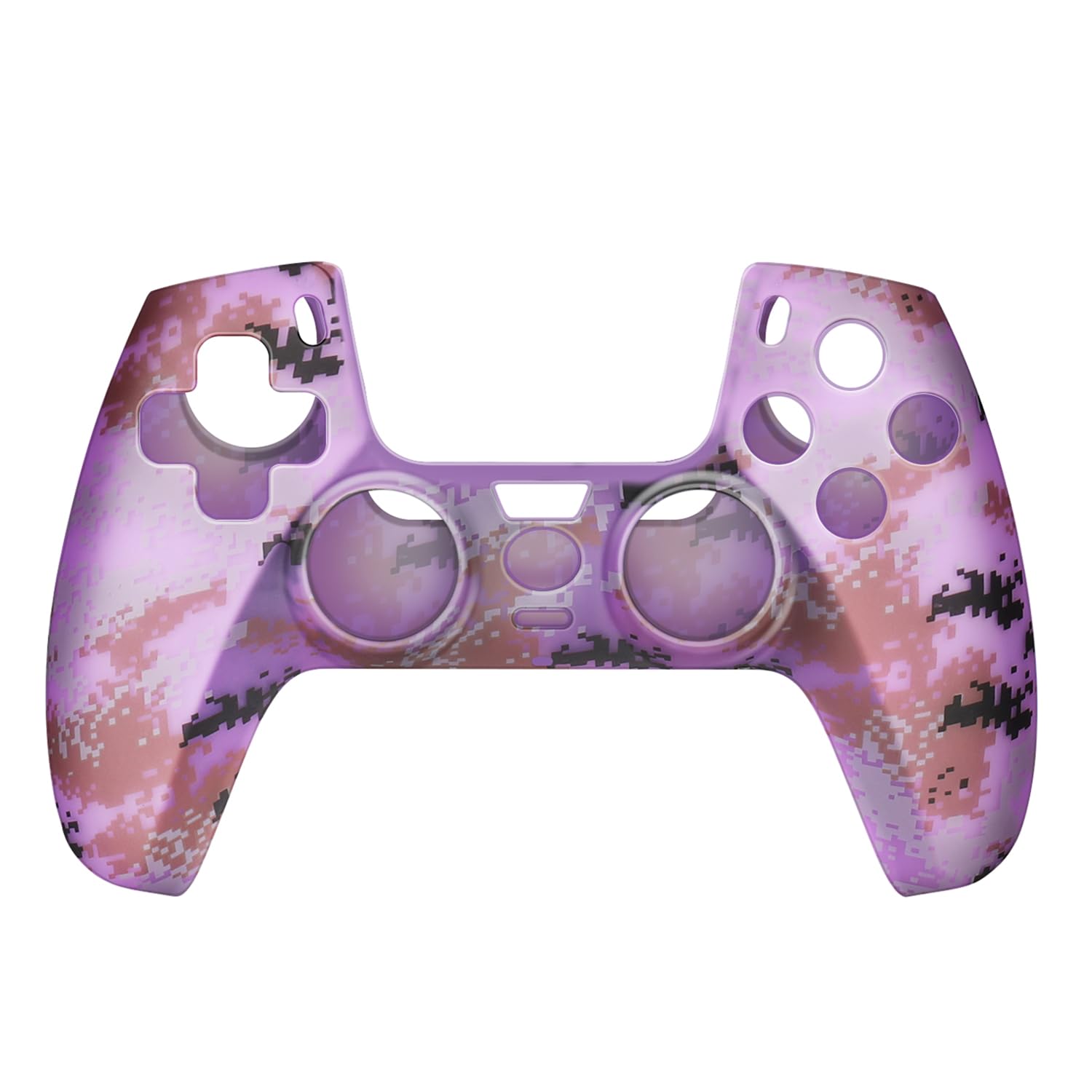 TNP Controller Case for PS5 Silicone Controller Skin for Dualsense Cover + 8 Pro Thumb Grips Set Sony Playstation 5 Skins Accessories Camo Purple with Ergonomic Textured Grip