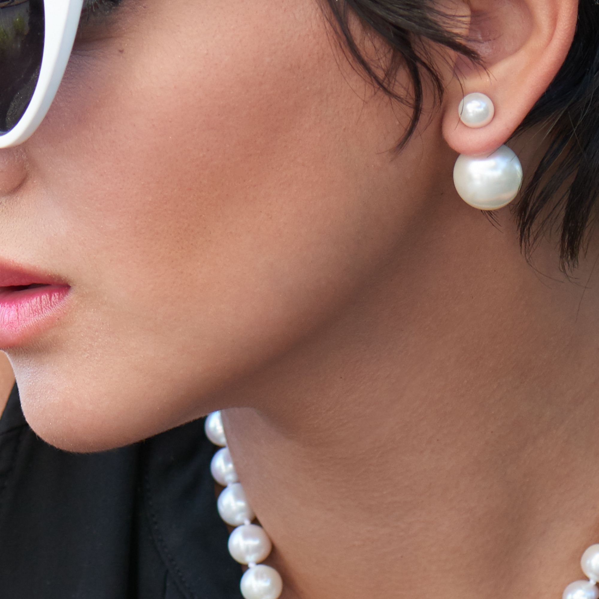 Ross-Simons 8-16mm Shell Pearl Front-Back Earrings in Sterling Silver