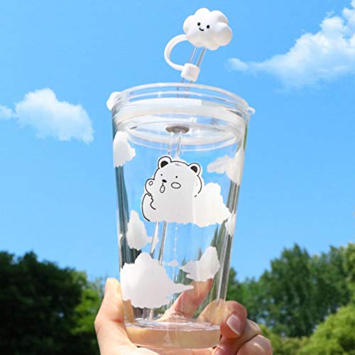 VALICLUD Drinking Cap Cute Silicone Straw Plug 1pc Cloud Straw Dust Plug White Aldult Plug Cover Straw Covers Cap Silicone Drinking Straws