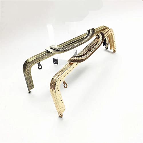 ZLXDP Bronze Knurling Purse Frame Diamond Handle Women Handbag Metal Clasp Hardware Accessories