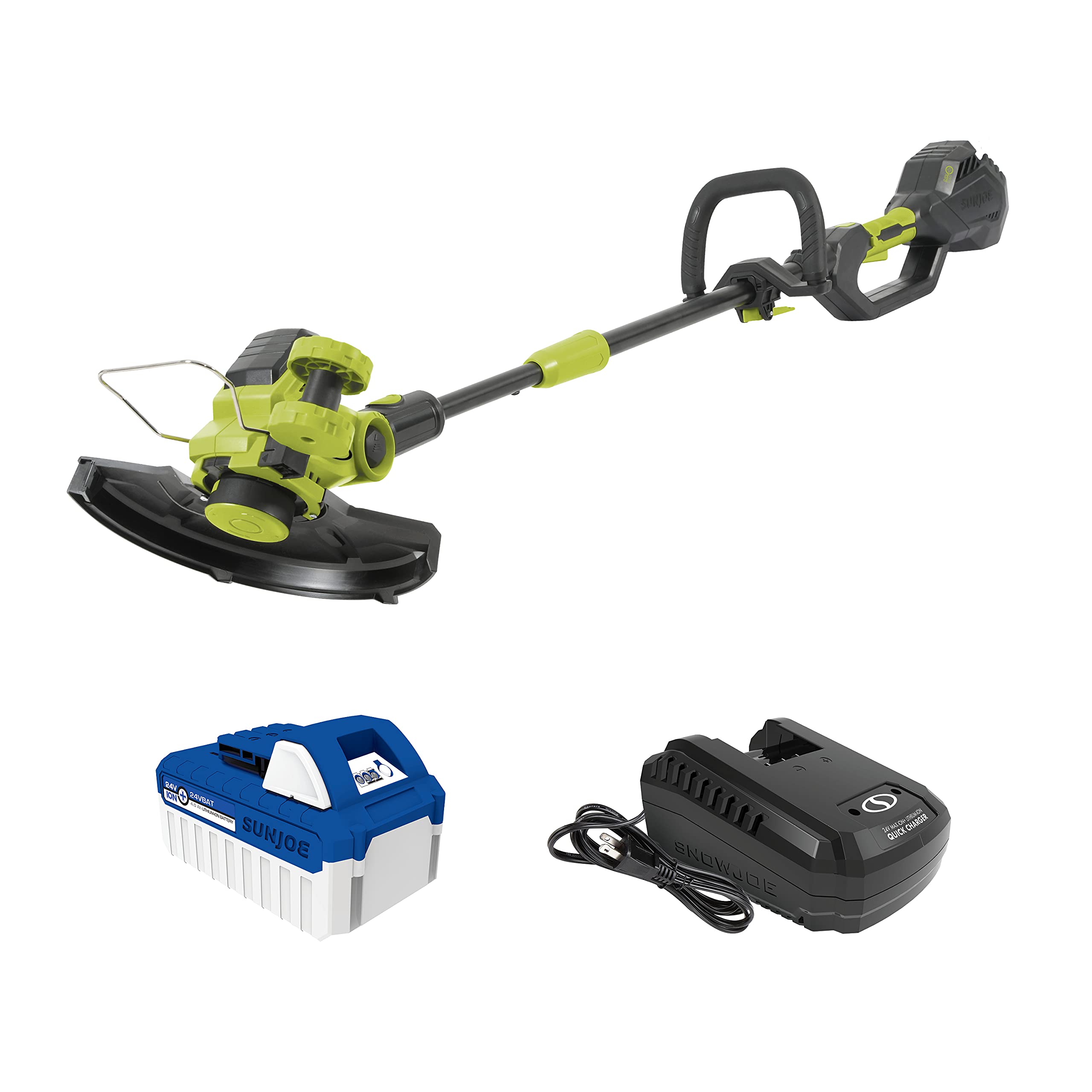 Sun Joe 24V-ST14 24-Volt IONMAX Cordless Dual Line String Trimmer Kit, W/ 4.0-Ah Battery and Charger, 12-Inch