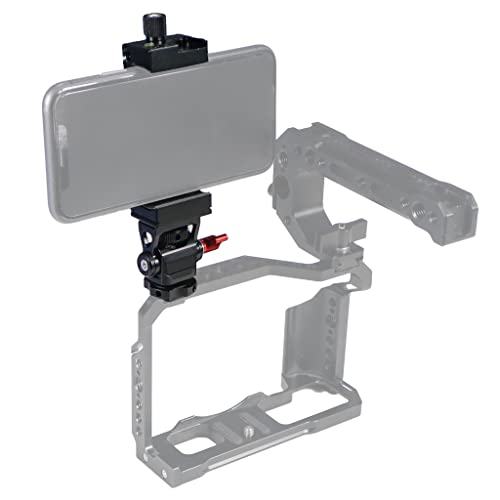 XT-XINTE Monitor Holder EVF Mount with Adjustable Phone Stand Quick Release Cold Shoe for DSLR Camera Video Vlog Stabilizer Bracket