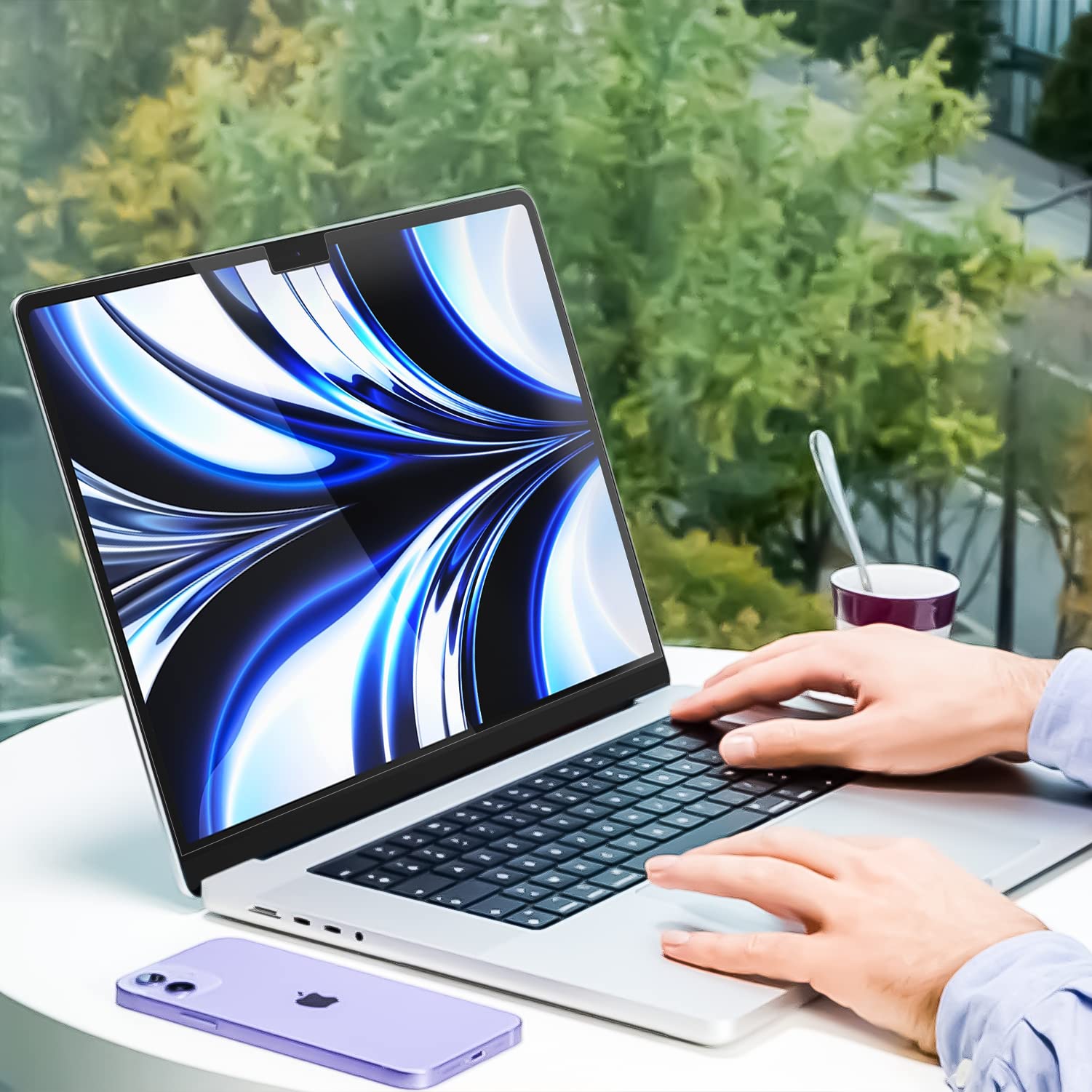 Peslv 3-Pack Anti Blue Light Screen Protector for MacBook Air 15 Inch(2023-2024, M2 M3)-A2941 A3114, 15.3" Mac Laptop Glare Filter Uv Blocker Shield Cover Eye Protection Film