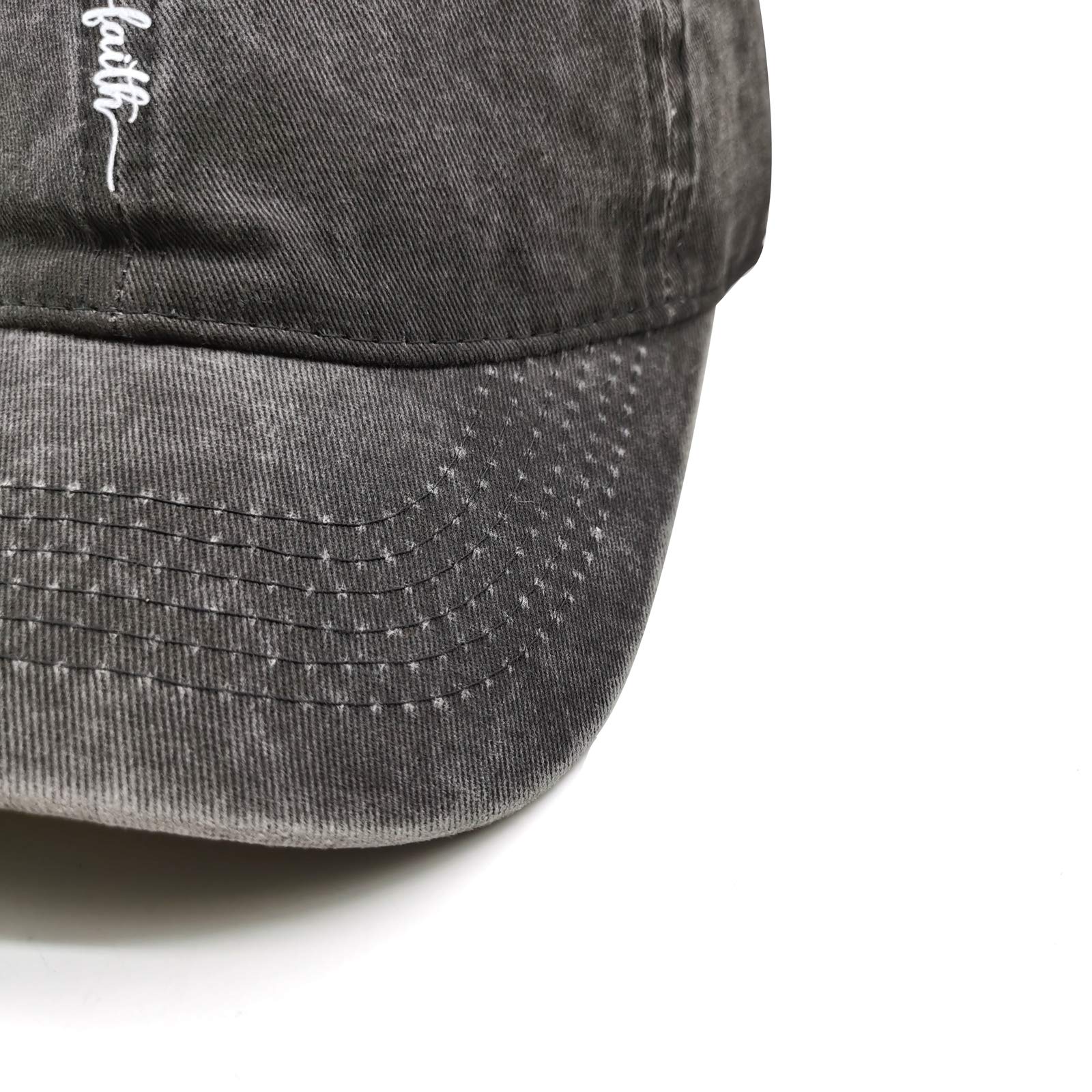 Waldeal Women's Baseball Hats Daisy Faith Caps Adjustable Vintage Denim Hat Black