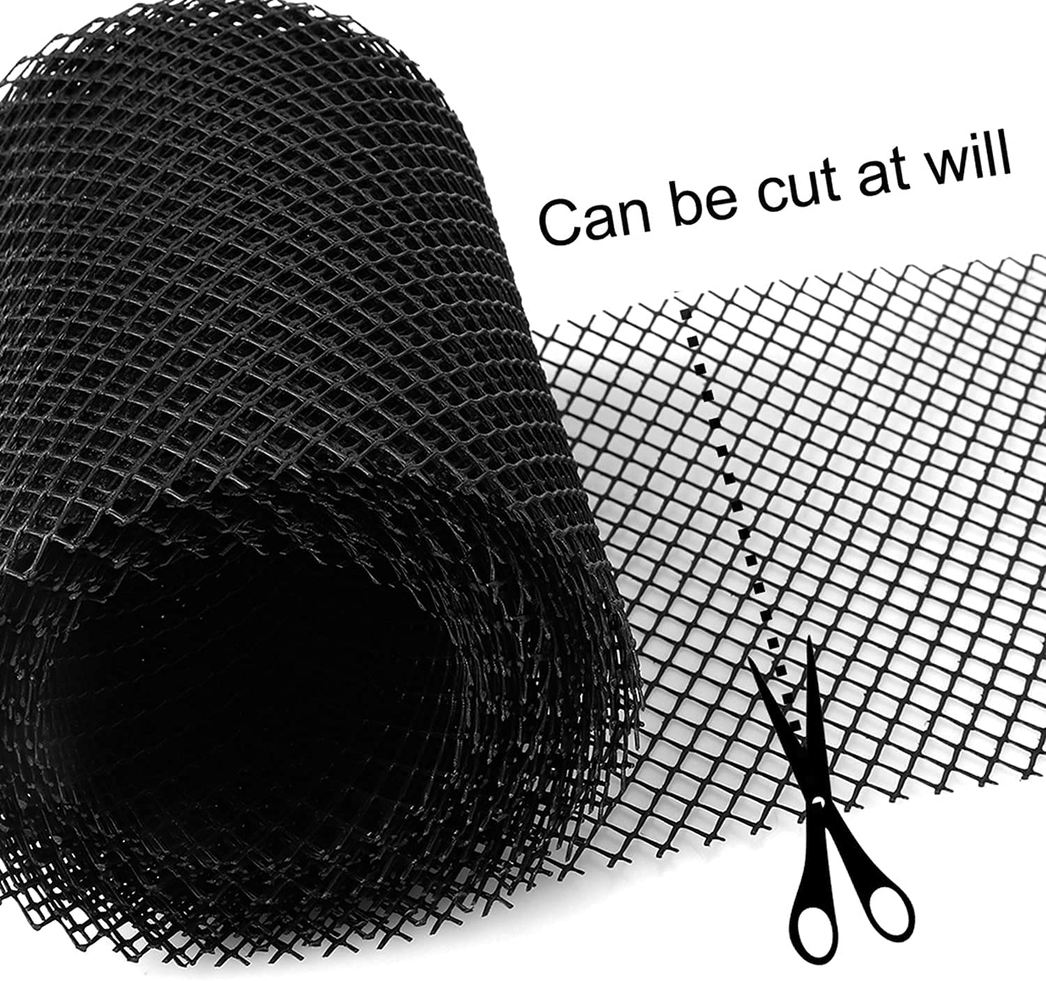 Plastic Gutter Guard Mesh Protector, 6β x 20 Ft Roofing Gutters Screen Roll with 10 Clip Fixing Hooks, Leaf Protection Cover Netting to Stop Gutter Drain Downspout Clogging from Leaves or Debris