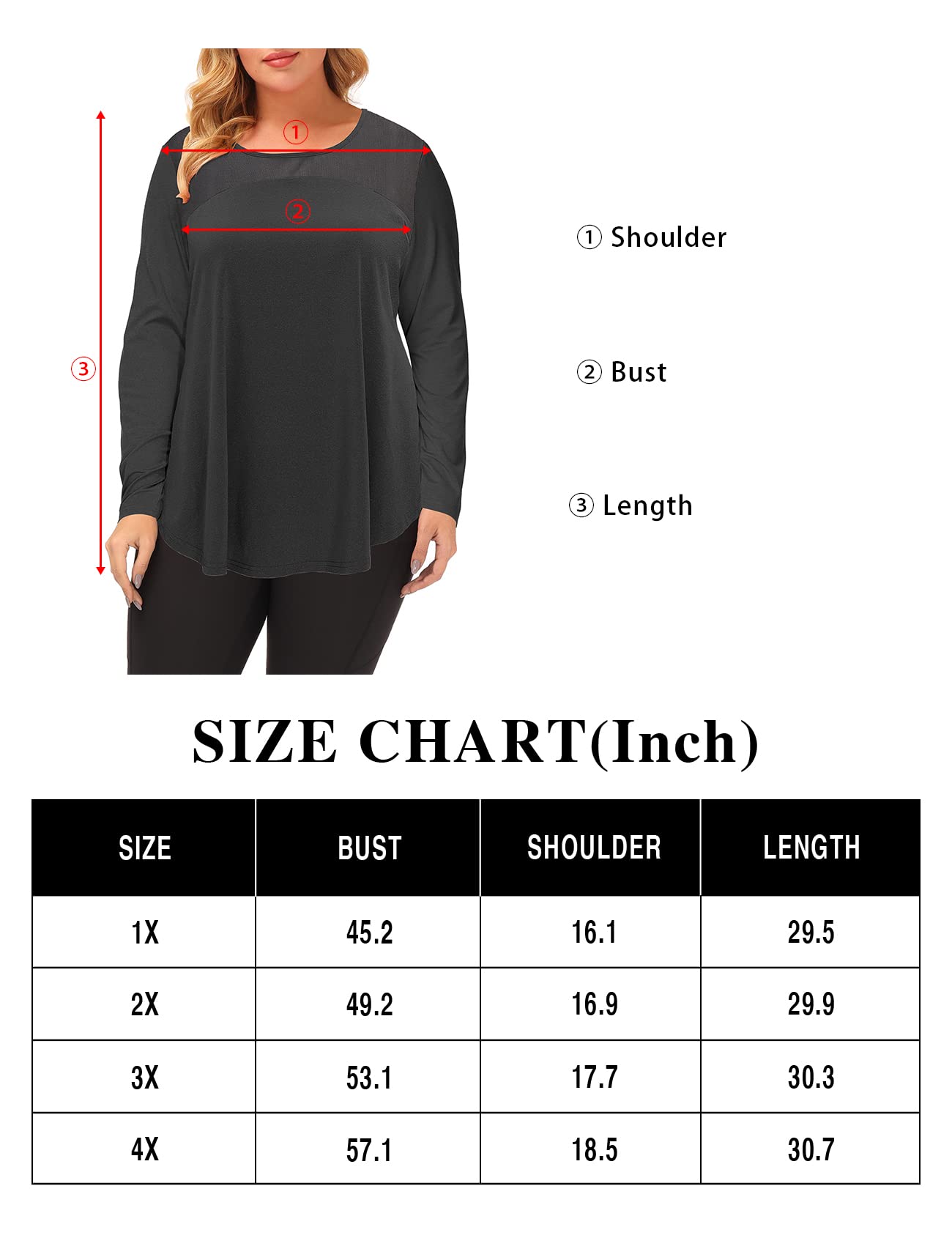 Uoohal Women's Plus Size Long Sleeve Workout Shirts Mesh Quick Dry Side Split Athetic Yoga Gym Tops Blackish Green 4X