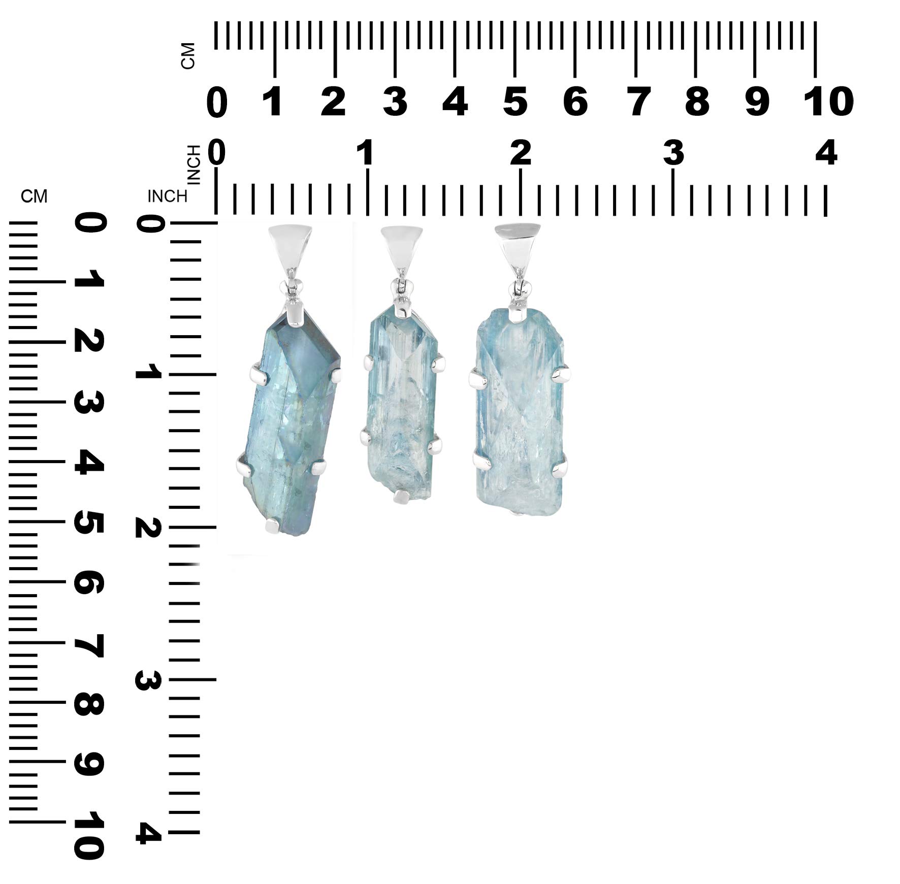 Starborn Aqua Aura Danburite Crystal Pendant in Sterling Silver