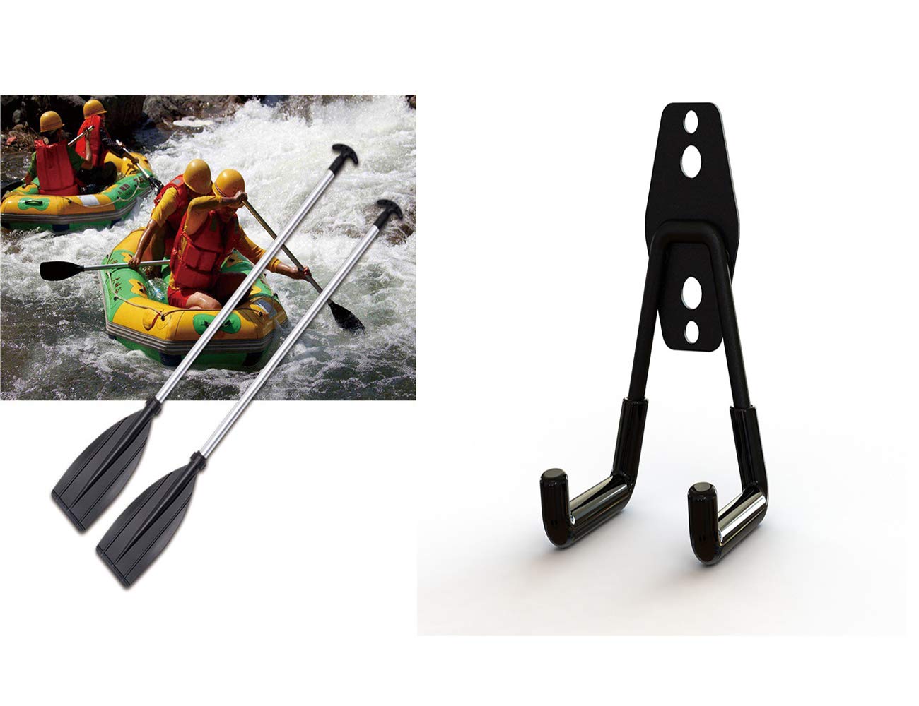 Todefrgu Kayak Oars Holds Rack, Paddle Mount Hanger, Kayak Paddle Wall Hanger, Paddle Rack Perfect for Display & Storage Wall Mounts, for Oar Hangers for Garage, Dock or Shed, NO Paddle - 2-Pcs