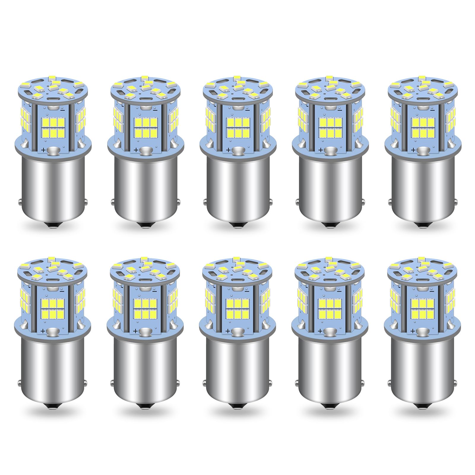 Qoope 1156 LED Bulb Non-Polarity White Super Bright, RV Light Bulbs 12V 1141 1003 7506 BA15S LED Replacement Bulb 2016 39SMD for RV Camper Trailer Boat Motorhome Interior Light, Pack of 10