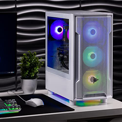 Skytech Gaming Archangel Gaming PC Desktop β AMD Ryzen 5 7600X 4.7 GHz, NVIDIA RTX 4060 Ti, 1TB NVME SSD, 32GB DDR5 RAM RGB, 600W Gold PSU, 11AC Wi-Fi, Windows 11 Home 64-bit,White