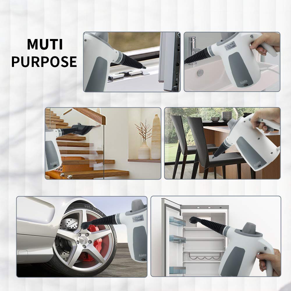 Steamer for Cleaning, Handheld Steam Cleaner, Handheld Pressurized Steamer Cleaners with 9-Piece Accessories for Stain Removal, Car Seats