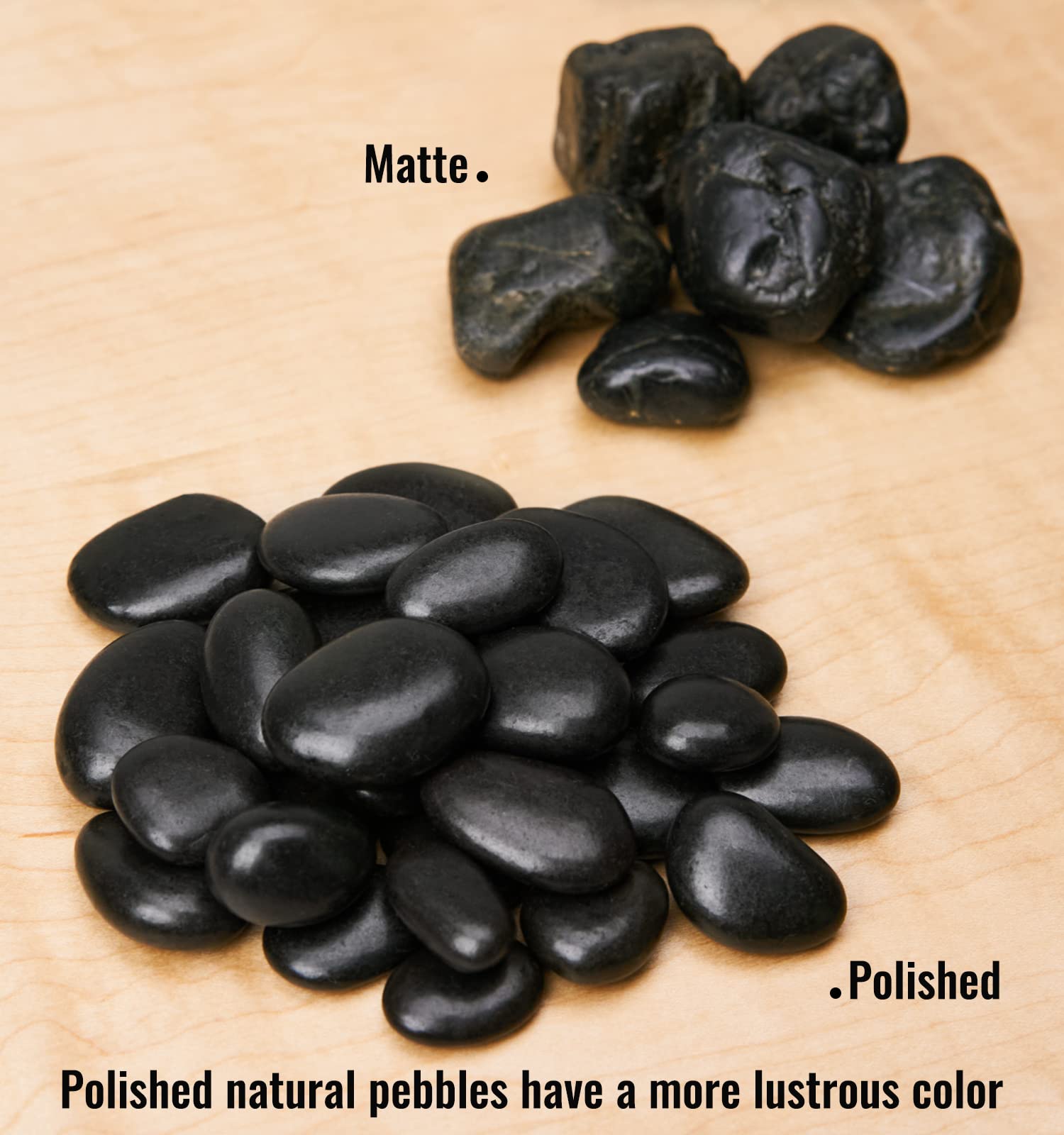NUPICK 10 Pound River Rocks, 1-2 Inches Polished Pebbles for Plants, Fish Tank, Clear Vase and More, Natural Black Stones