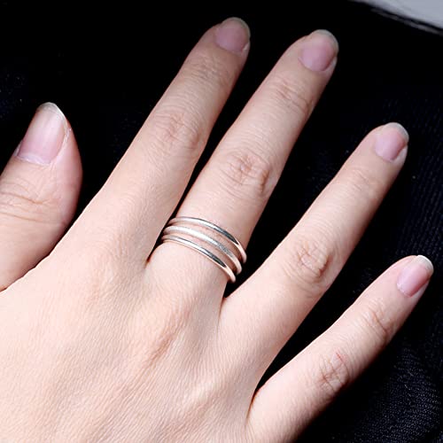 Silver Stacking Rings for Women Stainless Steel Rings 1.5mm Thin Knuckle Ring 3 Styles Rings Set Midi Ring Size 5 6 7 8 9 10