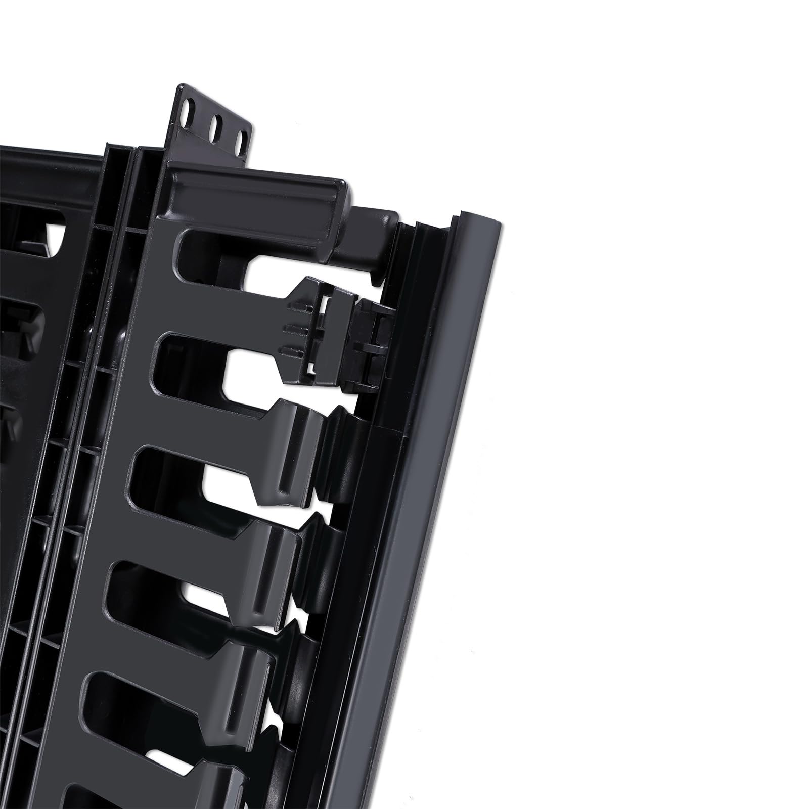 QSFPTEK 1U Cable Management, 24 Slot Horizontal Dual Sided Manager, 19" Rack Rails Wire Management Server Rack, Finger Duct with Cover, 6.85 in. Depth, Network Rack Wire Duct Raceway Panel