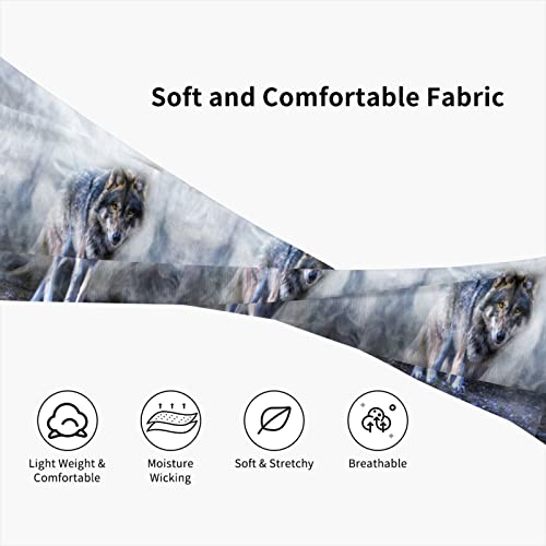 Workout Headbands for Men Women Magic Misty Wolf Breatheable Hair Bands Training Sweat Bands
