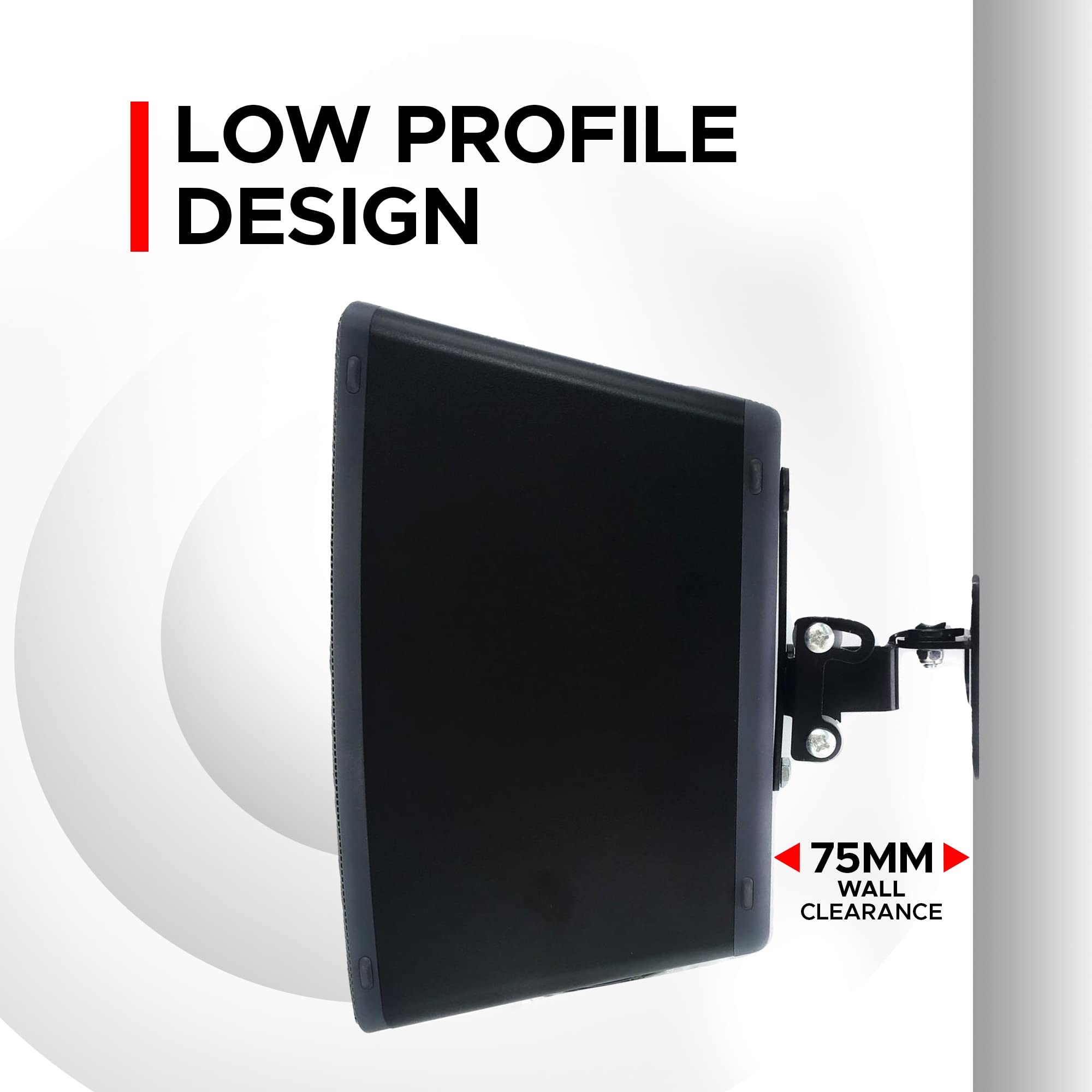 Play 3 Wall Mount Black Pair, Compatible with Sonos Play:3 Only, Twin Pack, Adjustable Swivel & Tilt Mechanism, 2 Mounting Brackets includes All Fixings