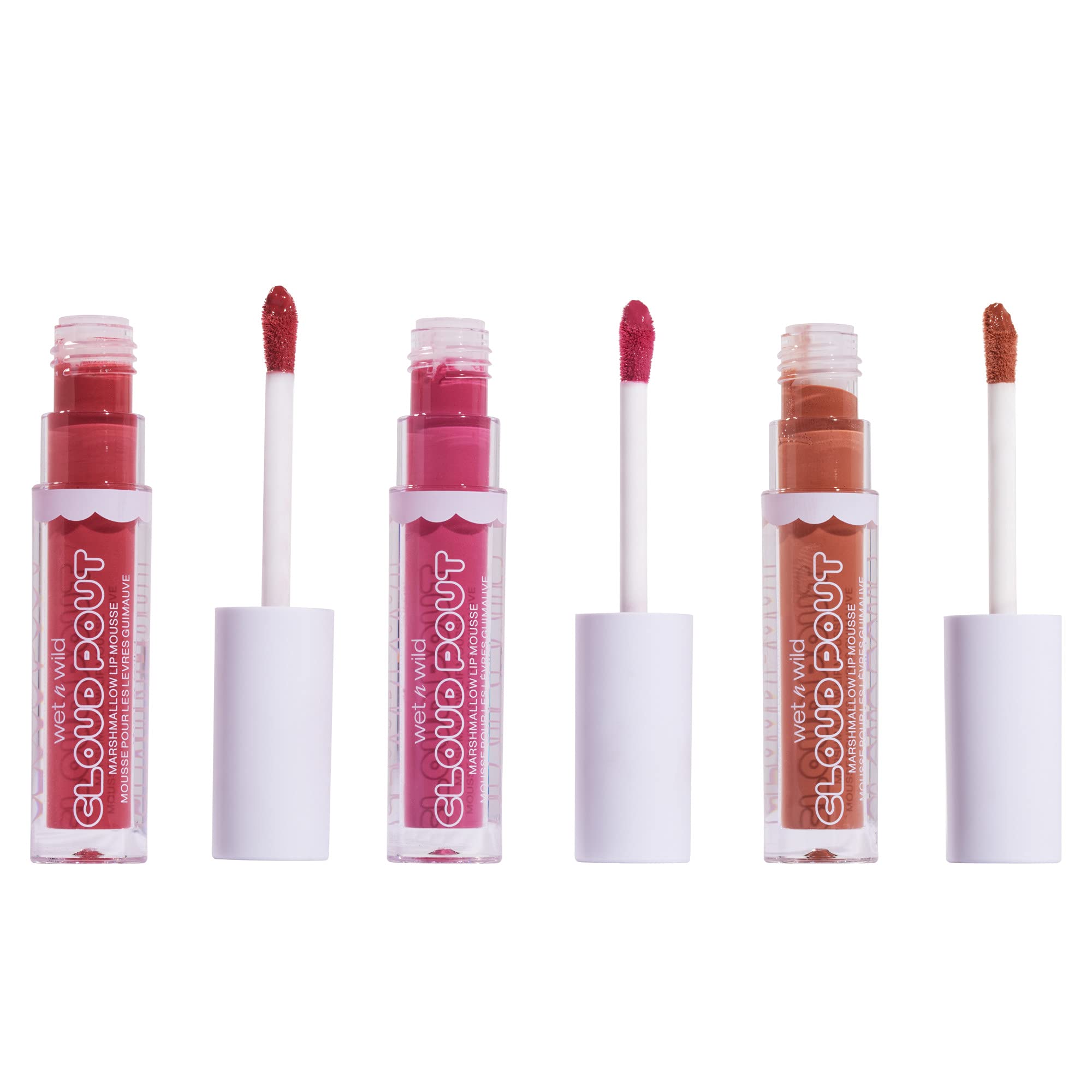wet n wild Must-Have Lip Kit, Cloud Pout Marshmallow Lip Mousse, Matte Lip Gloss Set, Girl, You're Whipped; Fluffernutter; Cotton Candy Skies, 1180442