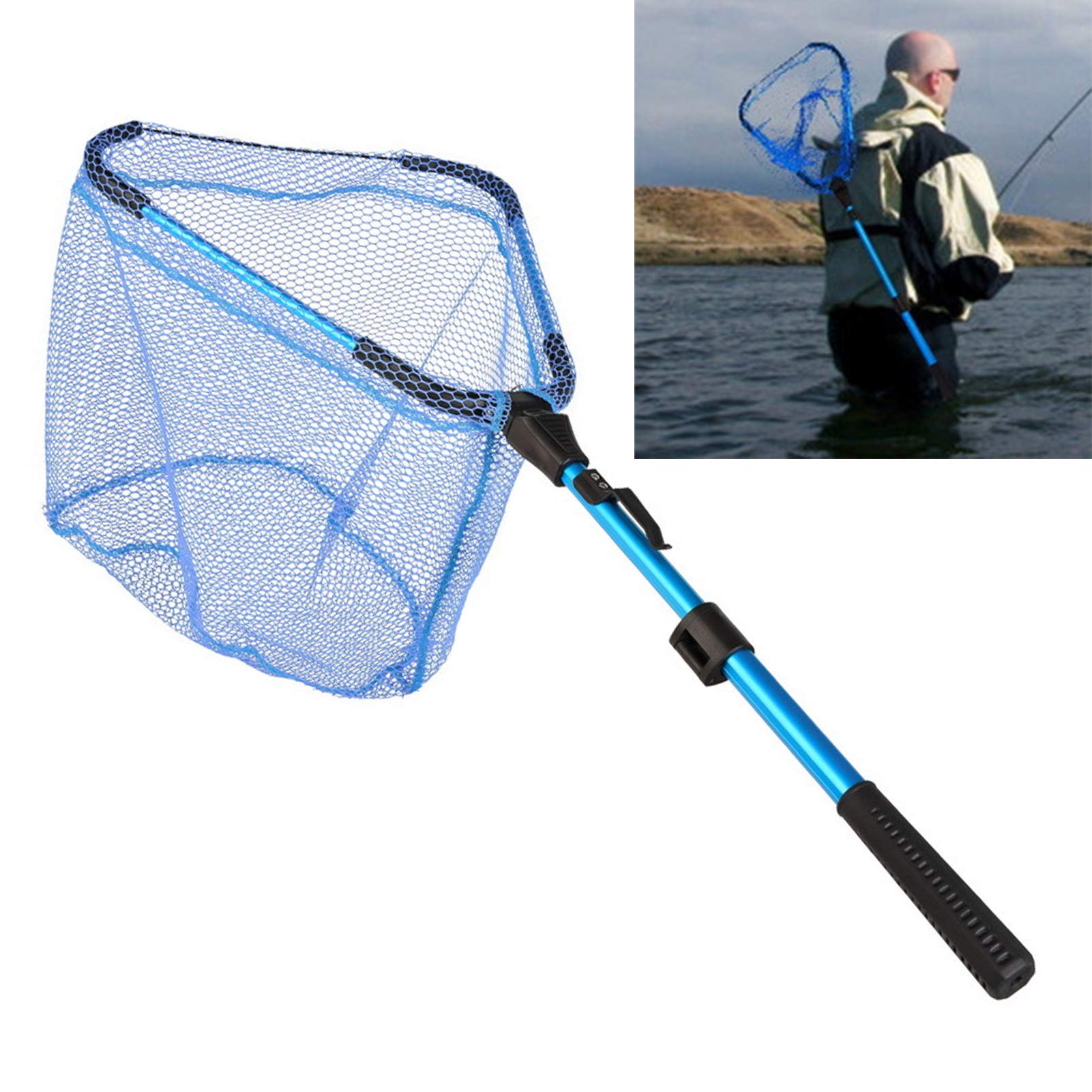 Telescopic Fishing Net, Fishing Net, Compact Size Fast Folding Design ABS Components for Fishing Tools Outdoor Fishing