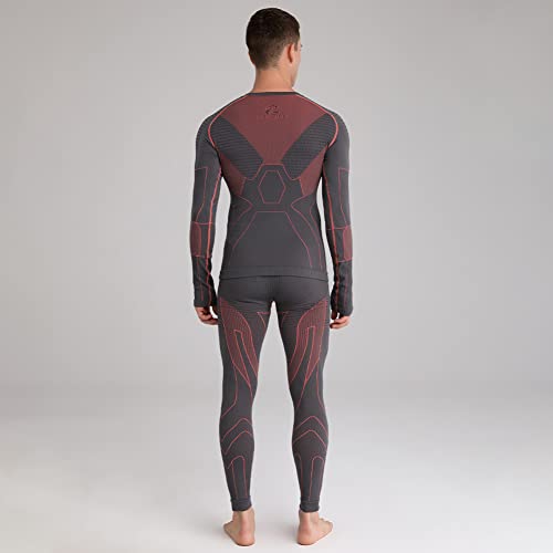 YEEFINE Men's Thermal Underwear Base Layer Top & Bottom Set for Men Long Johns for Cold Weather Hunting Ski Snow Snowboard(Gray,S)