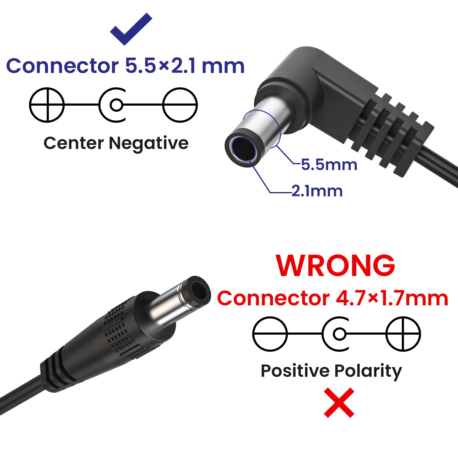 XXSZHY Guitar Pedal Power Supply, AC DC 9V Power Cord, Adapter for BOSS Effects Pedal and Casio Keyboard, Roland Musical Instruments, Distortion, PSA -120S, 9V 850mA - Center Negative