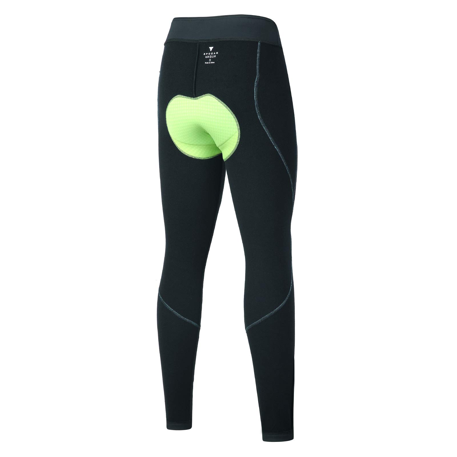 Women's Thermal Fleece Cycling Pants Padded Cold Weather Compression Bike Tights Winter Long Bicycle Pants with Pockets(BlackL,L)