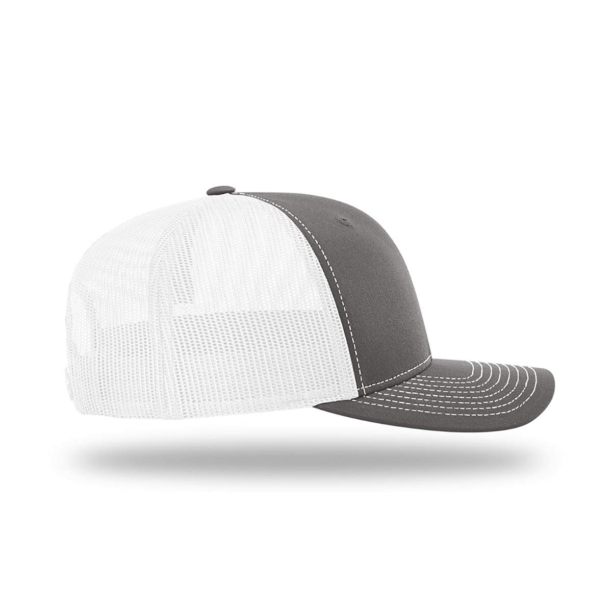 Printed Kicks Don’t Tread On Me White USA Flag Back Mesh Hat DTOM Gadsden Flag Cap Snake (Charcoal Front/White Mesh)
