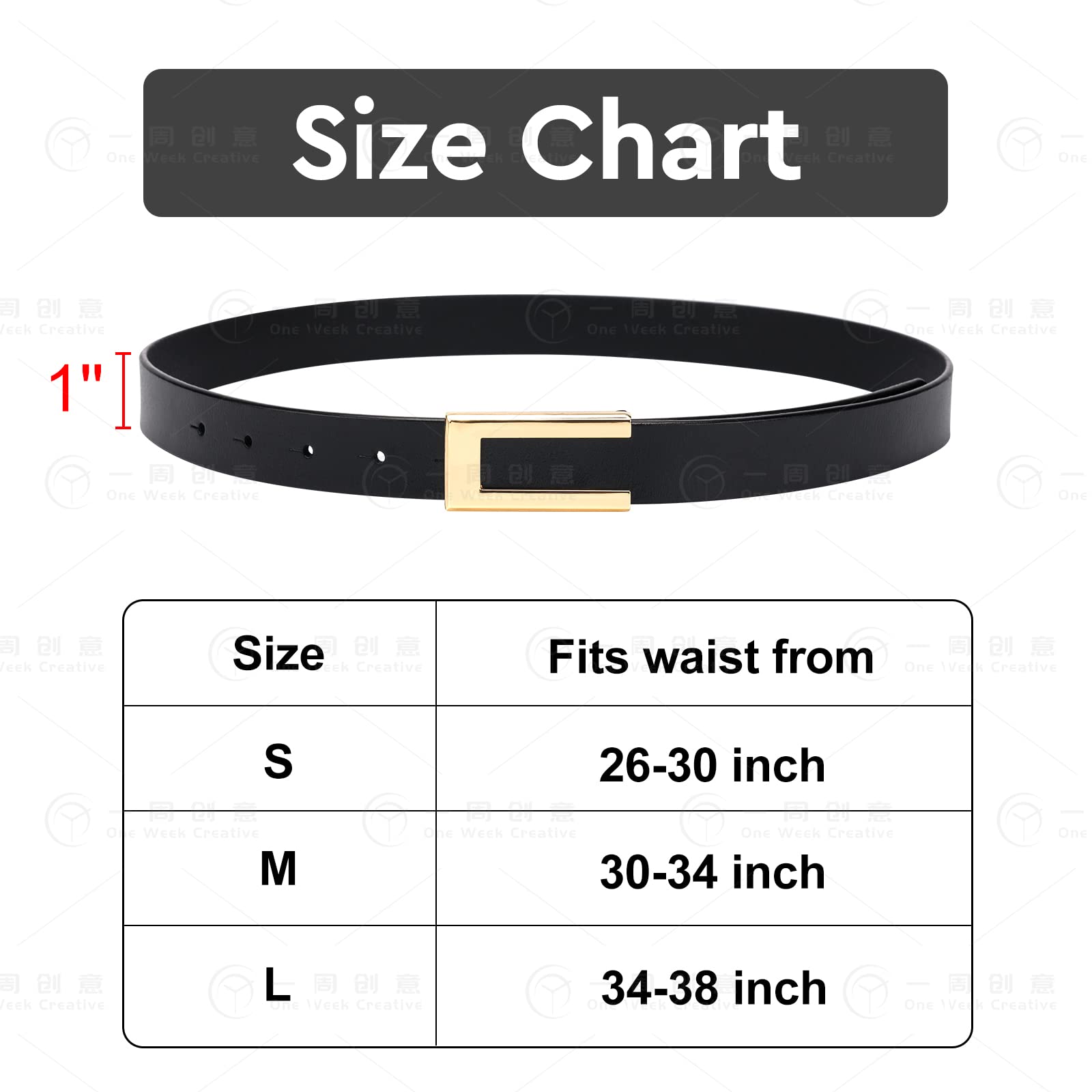 YooAi Womens Leather Belt Skinny Waist Belt for Dresses Jeans Pants with Gold Buckle black 105