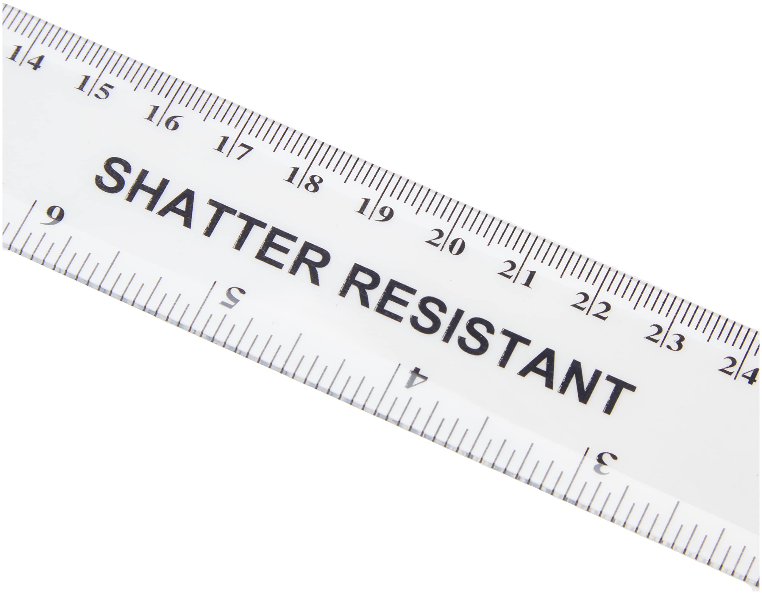 Q-Connect Ruler Shatterproof 300mm Clear (Inches on one Side and cm/mm on The Other)