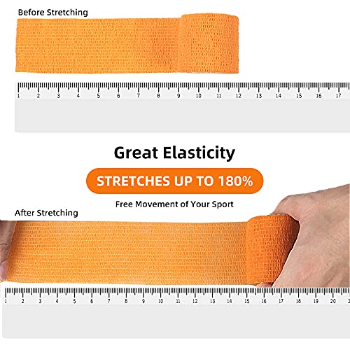 Self-Adhesive Bandage Multicolor Cohesive Bandage Roll Elastic Self Adherent Wrap Ideal for Sports Injuries, Ankle, Knee and Wrist Sprains (8 Rolls Per Pack) (2.5cm+5cm+7.5cm+10cm)